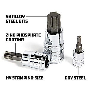 Powerbuilt T-70 Star Bit Socket, 1/2 Inch Drive, Torx, High Visibility Size Marking - 940363