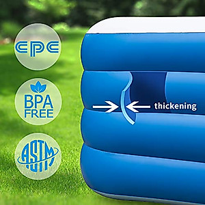 Inflatable Swimming Pool, 70x55x29 inch Inflatable Swimming Pool, Family Swimming Pool, Summer Water Party, Toddler, Outdoor, Garden, Backyard