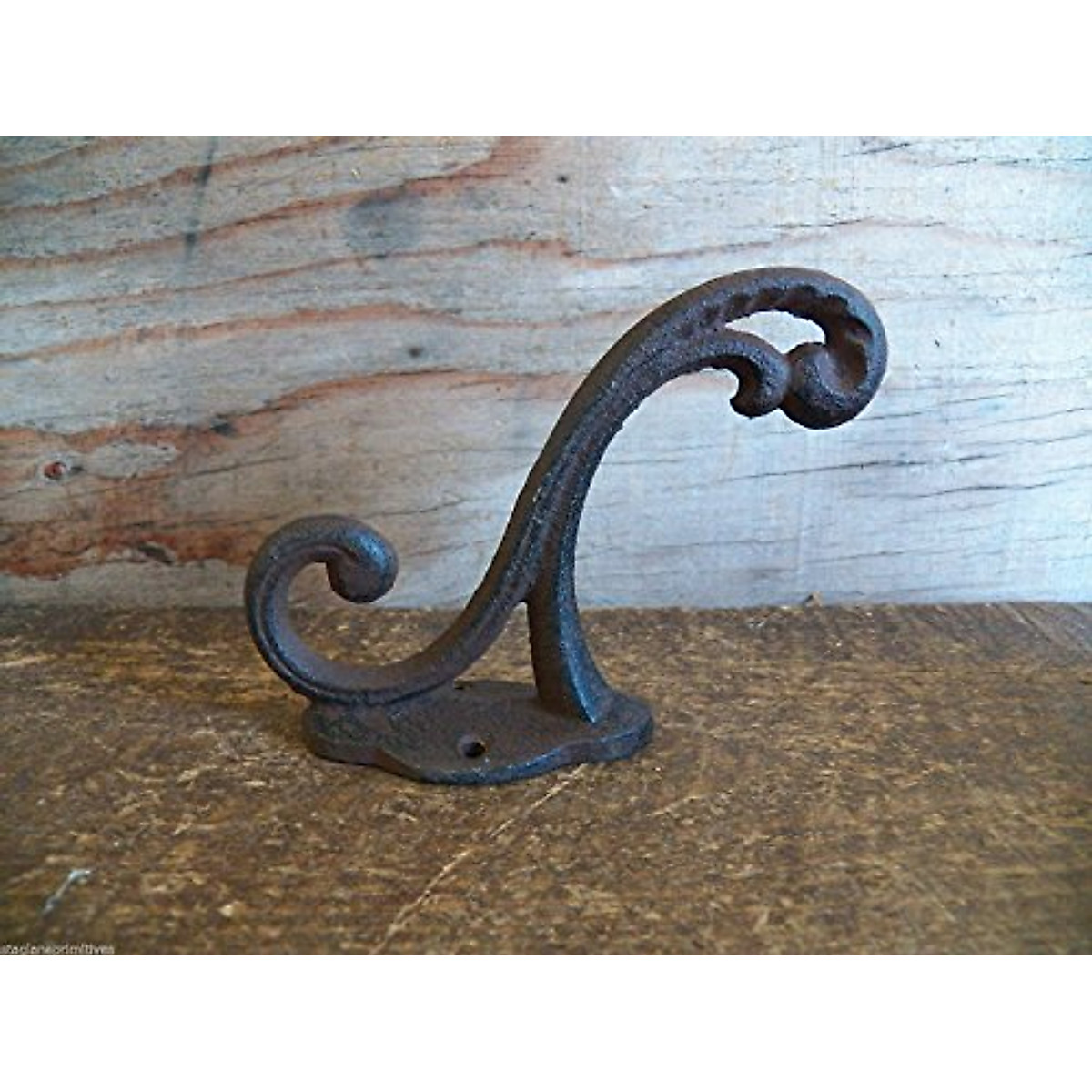 Coat Hat Hooks Cast Iron Lot Set of 6 Double Hook 3.5 Inch Antique Vintage Style