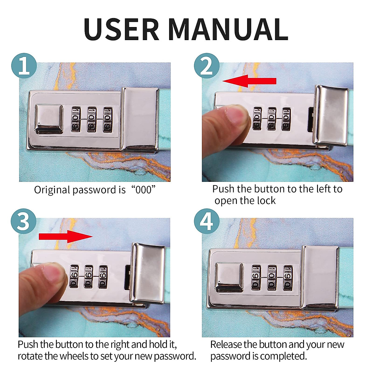 Marble Diary with Lock for Girls and Women, A5 Leather Locked Journal for Teen Girls, Secret Cute Password Lock Notebooks with Pen Holder for Travel Diary Office Notepad