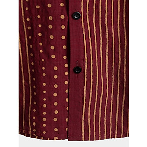 VATPAVE Mens Casual Short Sleeve Button Down Shirts Regular Fit Hawaiian Summer Shirts X-Large WineRed