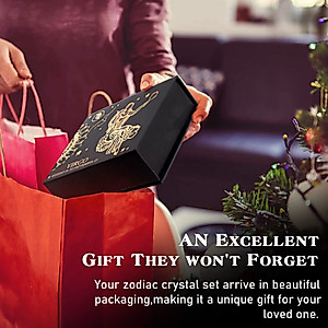 GolbalJew Taurus Crystals Gift Set, Zodiac Signs Healing Crystals Birthstones with Horoscope Box Set Taurus Astrology Crystal Bracelet Healing Stones Gifts