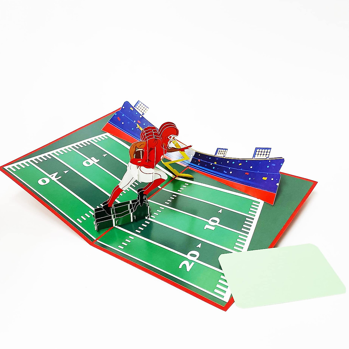 POP CARD EXPRESS American Football Birthday Card, 5.91 in x 7.87 in, Blank Envelope and Clear Plastic Bag Included