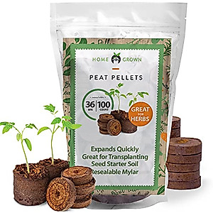 Seed Starter Peat Pellets for Gardening – Plant Seed Starter Pods for Planting Veggies, Flower Seeds, and Herb Garden Cuttings – Peat Moss Garden Starter Soil Pellets by Home Grown (36mm, 100count)
