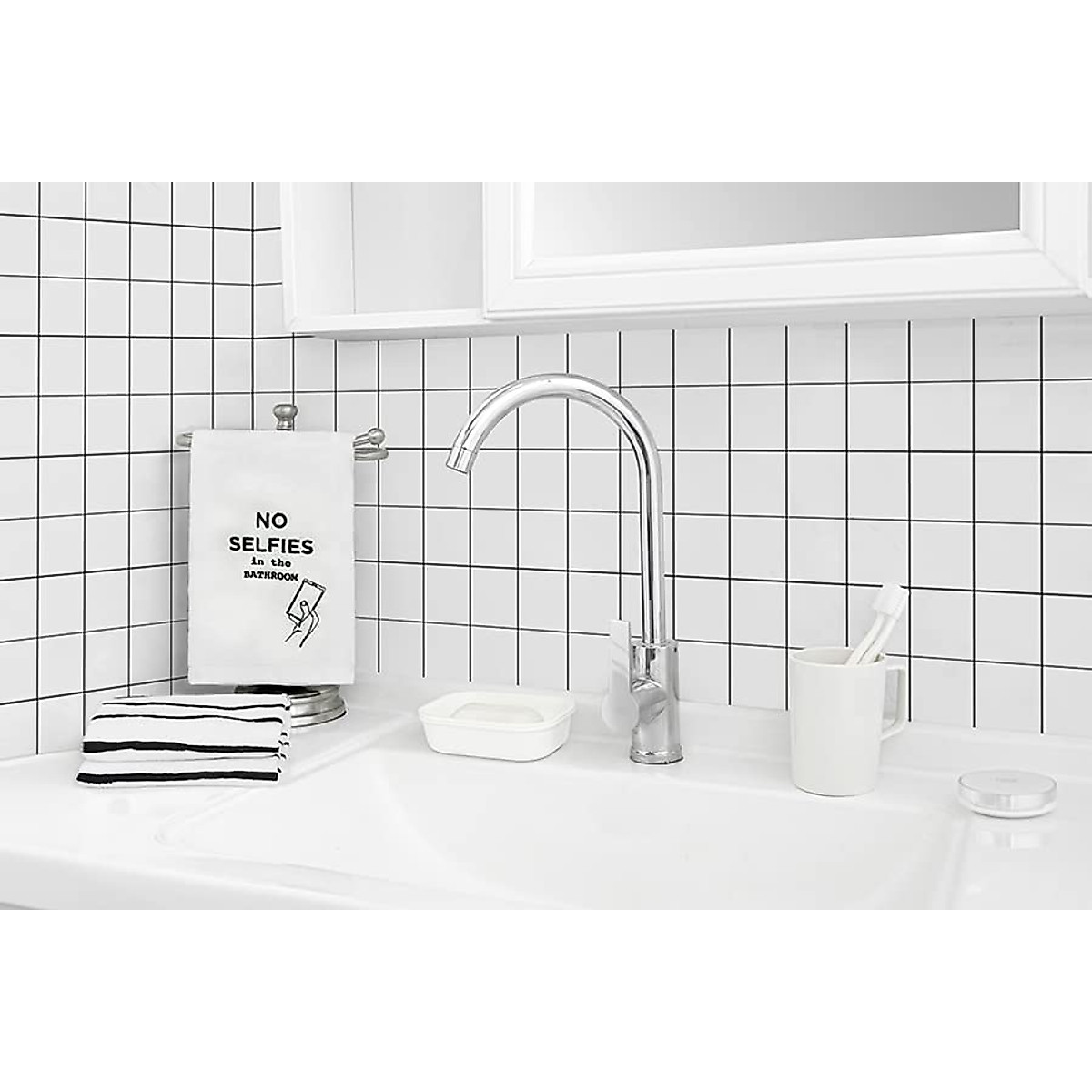 Indecor Home 2 Pack Hand Towels, Cute Funny Decor, for Bathroom, Kitchen Sink, Finger Tip Towels 100% Cotton, Plush and Super Absorbent 16x26 Inches