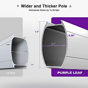 PURPLE LEAF 9 Feet Double Top Deluxe Solar Powered LED Square Patio Umbrella Offset Hanging Umbrella Outdoor Market Umbrella Garden Umbrella, Grey