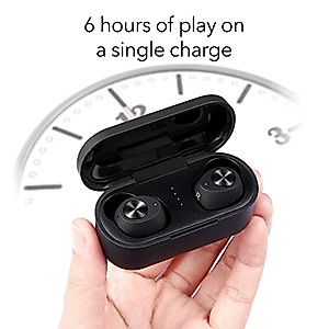 Dartwood Wireless Earbuds - True Wireless Bluetooth Earbuds with Touch Controls and Charging Case (Black)