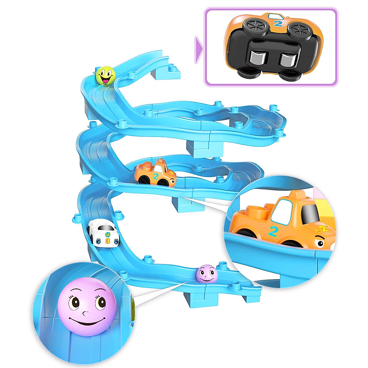 Marble Run Toy Building Sets, 86Pcs Castle Building Duplos for Age 3+, Marbles Track Building Toys, Large Building Bricks Race Track STEM Educational Toys for Toddler Boy Girl Birthday Toys Gifts