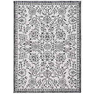 SAFAVIEH Courtyard Collection 9' x 12' Grey/Black CY8968 Indoor/ Outdoor Waterproof Easy-Cleaning Patio Backyard Mudroom Area-Rug
