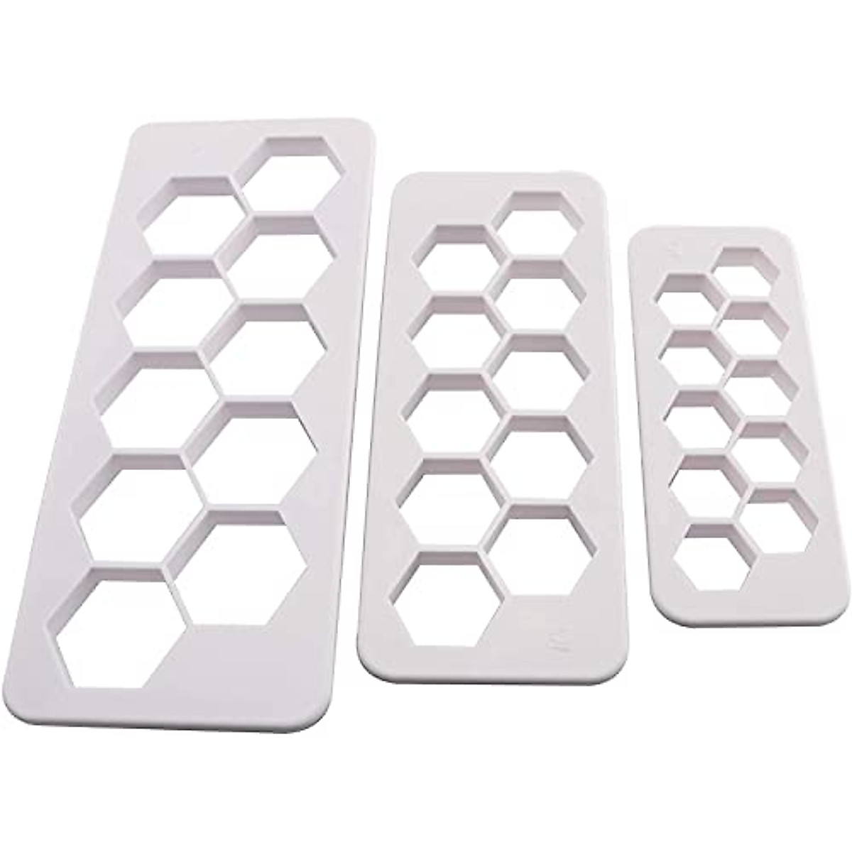 Longdex Hexagon Multi Cutter 3 Sizes White Hexagon Cookie Cutter Football Cake Fondant Cake DIY Decorative Mold