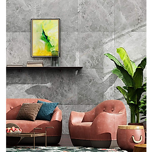 Livelynine 16-Tiles Marble Grey Peel and Stick Floor Tile Stickers 12X12 Inch Vinyl Flooring Peel and Stick Waterproof Self Adhesive Floor Tiles for Bathroom Bedroom Kitchen Flooring Laminate