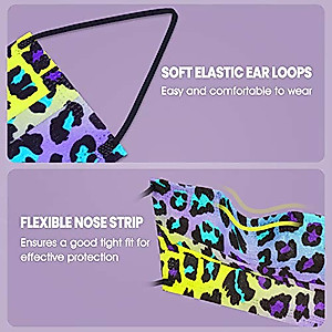 Kids' 60-Pack Individually Packaged Disposable Face Masks Leopard Gradient Pattern Ear Loop Hidden Nose Metal Strip Rainbow