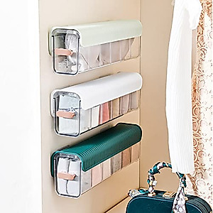 6 Cell Wall Mount Sock Underwear Organizer Dividers Hanging Clear Drawer and Closet Storage Boxes Switchable Closet Sock Organizers for Clothes Socks Lingerie Underwear Ties(#2)