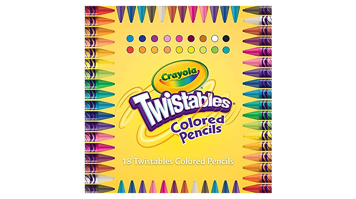 Crayola 18 Twistables Colored Pencils - Vibrant, No-Sharpening Art Supplies