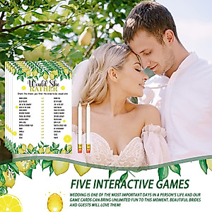 145 Pieces Lemon Bridal Shower Game Bridal Shower Favors Wedding Shower Games Set Include Wedding Games Cards and Pencils for Bride Groom Bachelorette Party Wedding Shower Party Favor