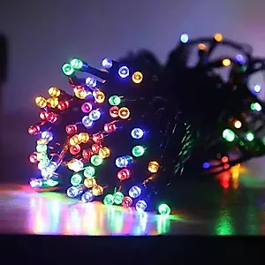 Gilbins 2-Pack Total 200 LED Multicolor Solar String Lights Outdoor, Waterproof Solar Christmas Lights with 8 Lighting Modes Green Wire Christmas Tree Lights for Garden, Patio, Fence, Balcony