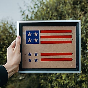 BOOLOOEN Silk Screen Stencils Self-Adhesive Mesh Transfer Stencil Reusable Washable Mesh Stencil for Wood Fabric DIY Home Decor 2pcs set 8.5x11inch (U.S. Flag)