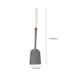 Cabilock Fireplace Shovel Long Wooden Handle Ash Coal Shovel Fireplace Scoop Ash Scoop Gardening Shovel Kitchen Tool