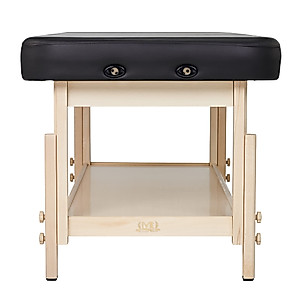 Mt Massage Harvey Comfort Stationary Massage Table Package Spa Salon Beauty Bed Massage Bed Beauty Table Spa Salon Tattoo Physical Therapy Wide Massage Table (Black with Ambient Light)