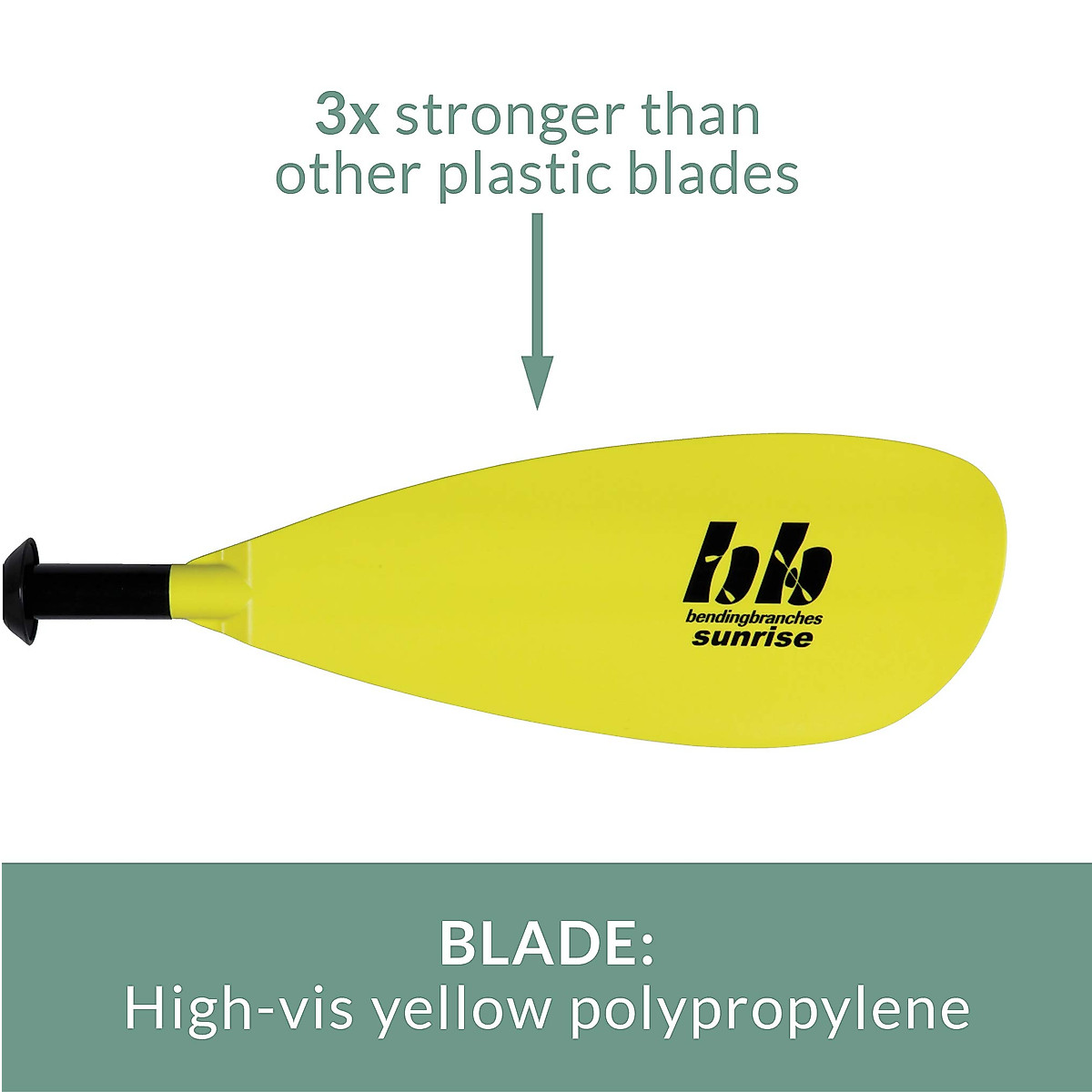 BENDING BRANCHES Sunrise Glass 2-Piece Snap-Button Kayak Paddle for Recreational Day Trips, 230 cm, Yellow