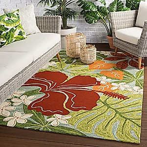 Jaipur Living Luau 8'10" x 11'9" Indoor and Outdoor Floral Area Rug, Multicolor/Blue