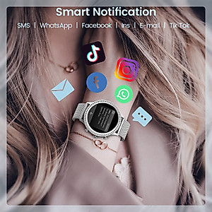 Smart Watches for Women with Blood Pressure (Answer/Make Call), 1.32'' Bluetooth Smartwatch for Android iPhone Compatible, Fitness Tracker with Heart Rate, Blood Oxygen, Sleep Monitor, Best Gifts