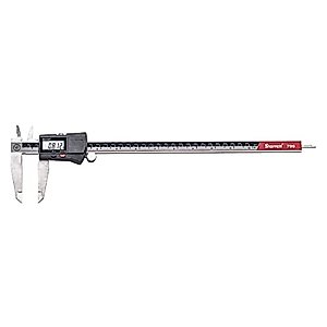Starrett Stainless Steel Electronic Slide Caliper - 0-12" Range, 0005" Resolution, LCD Display, Fine Adjustment Thumb Wheel, in/mm Conversion - EC799A-12/300