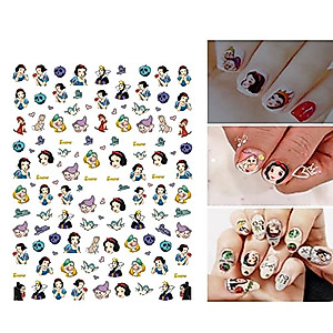 Cute Cartoon Nail Art Sticker Nail Art Supplies 3D Self-Adhesive Nail Decals Designer Nail Stickers Cartoon Nail Designs for Women Girls Acrylic Nails Decoration Manicure Accessories 4 Sheets
