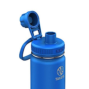 Takeya Actives Insulated Stainless Steel Water Bottle with Spout Lid, 24 Ounce, Cobalt