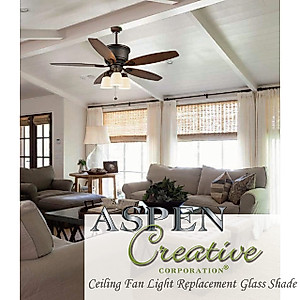 Aspen Creative 23030-4A Transitional Alabaster Bell Shape Ceiling Fan Glass Shade 2-1/8" Fitter, 4-3/4" D x 4-3/4" H, 4 Pack