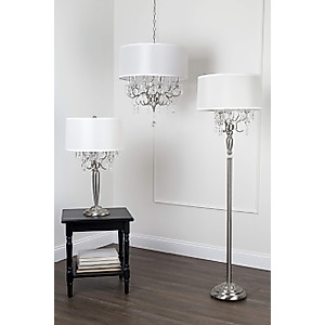 OK Lighting OK-5109F OK-5109f Crystal Silver Floor Lamp, 17" x 17" x 62"