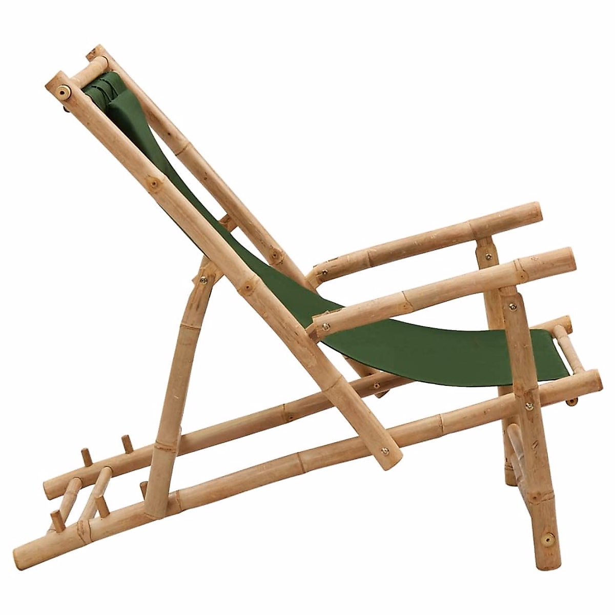 ULUYYUC Deck Chair,Beach Chairs Leisure Chairs Lawn Chairs Cafe Chairs Garden Chairs Recliner Chair Suitable for patios, Pools, Parties and porches Bamboo and Canvas Green