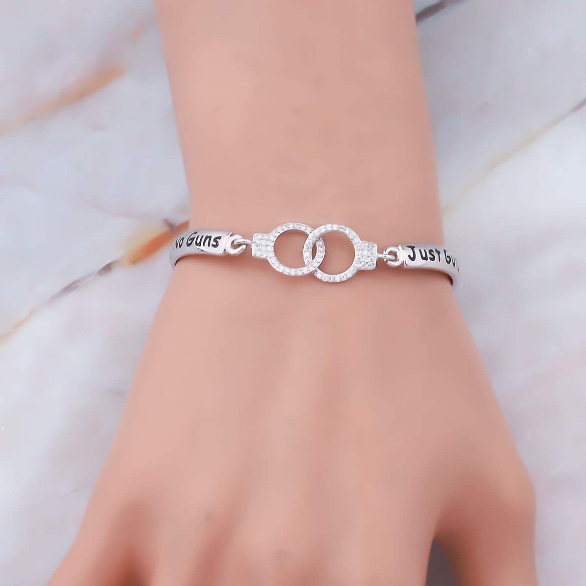 HOLLP Correctional Officer Gifts No Guns Just Guts Keychain Gift for Guard Prison Officer (Bracelet-S)