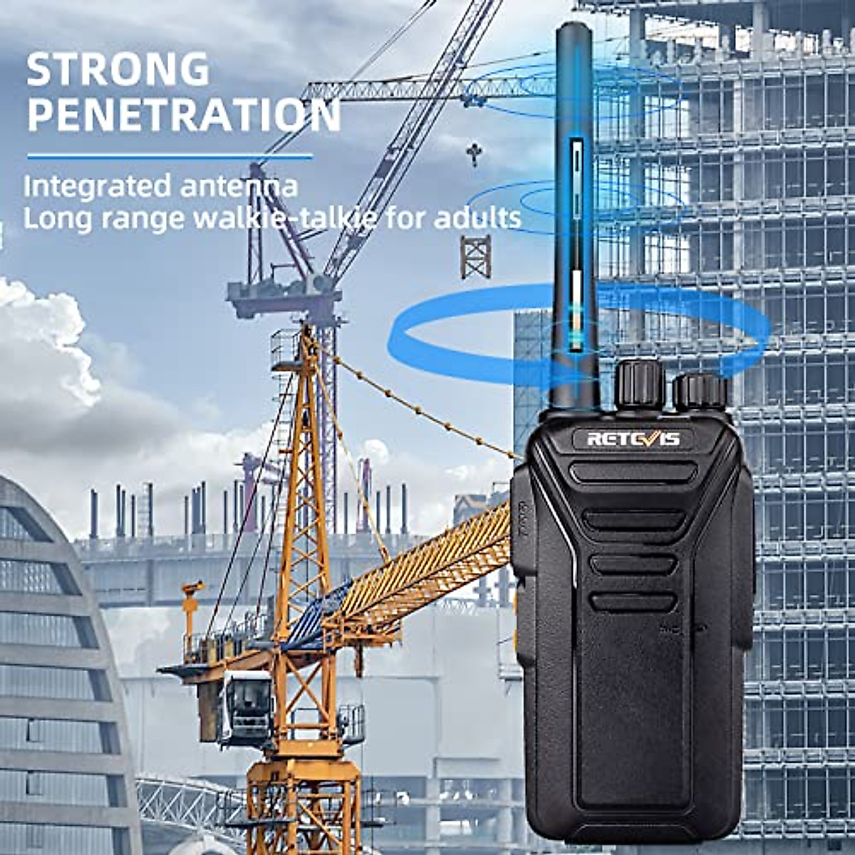 Retevis RT27 Walkie Talkies for Adults, Heavy Duty Two Way Radios Long Range, VOX Hands Free, Local Alarm, Rugged 2 Way Radio (6 Pack) with Six-Way Charger Base, for School Construction Farm