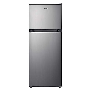 Galanz GLR10TS5F Refrigerator, Adjustable Electrical Thermostat Control with Top Mount Freezer Compartment, 10.0 Cu.Ft, Stainless Steel Look, 10