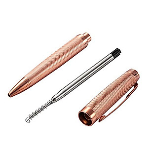 Nekigoen Ballpoint Pen with Gift Box for Men Women,Luxury Stainless Steel Retractable Pen Executive Home Office Use, and 2 Extra Refills Black Ink 1.0mm B2 (rose gold)