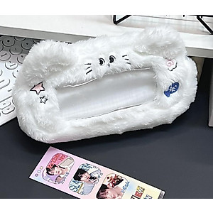 irLocy Cute Pencil Case Plush Kawaii Pencil Pouch Aesthetic Supplies Cute Pencil Pouch (white)