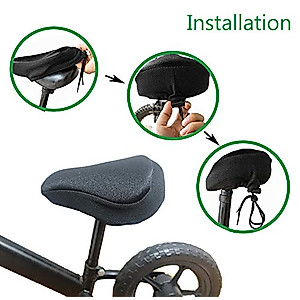 MI0512 Kids Bike Gel Seat Cushion Cover, 8x5 inch Child Bike Seat Cover Premium Comfortable Small Bicycle Saddle Pad (Violet)