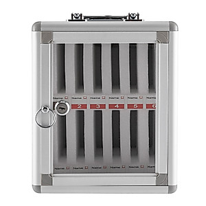 KIOPOWQ Cell Phone Lockers for Employees, 12 Slots Aluminum Alloy Cell Phones Storage Cabinet Pocket Chart Storage Locker Box with Safety Lock and Handle for Classroom Office