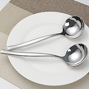 Qskely 3-Piece Stainless Steel Soup Ladle Spoon, Gravy Ladle Spoon