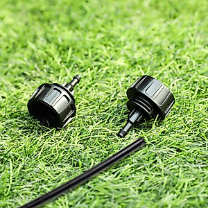 5 Pack 1/4 Inch Drip Irrigation Tubing to Faucet/Garden Hose Adapter Drip Irrigation Hose Connectors 3/4" Garden Hose to 1/4" Drip Tubing Drip System Parts Garden Hose Quick Connect Fittings