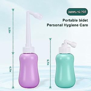 GOLDEN DEER 2 Pack Peri Bottle for Postpartum Care for Perineal Recovery 12.7 OZ Purple&Turquoise