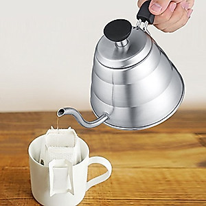 Ikunde Stainless Steel Hand Drip Pot Coffee & Tea Kettle with Gooseneck shaped Spout