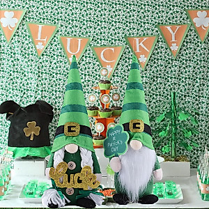 MEUPEHO St Patricks Day Gnomes Plush Cute Mr and Mrs Scandinavian Tomte Doll St Patricks Day Gifts for St Patricks Day Decor