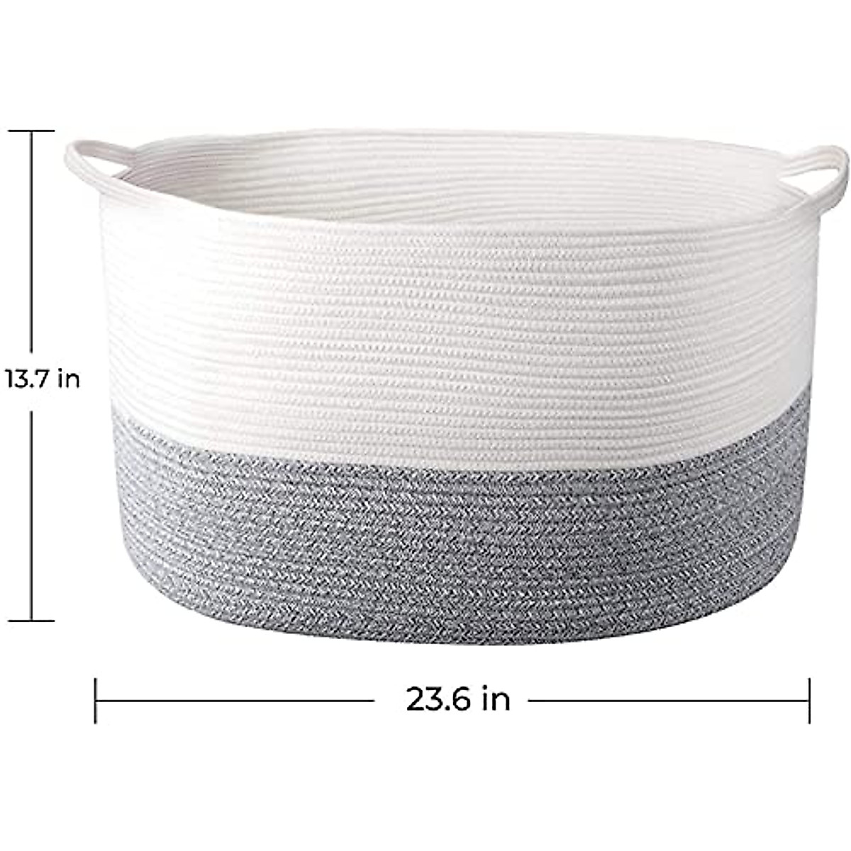 Goodpick XXX Large Cotton Rope Basket Woven Storage Basket Pillow Blanket Basket (Set of 2)