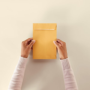 Amazon Basics Catalog Mailing Envelopes, Peel & Seal, 6x9 Inch, Brown Kraft, 100-Pack