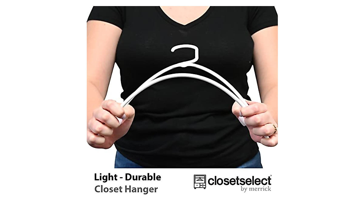 60 Pack White Plastic Hangers - Made in USA