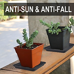 GREGICH Square Plant Saucer Tray 6 8 9.5 Inch Assorted Size 9 Packs, Strong Plastic Plant Water Catcher Tray Planter Saucer Drainage Catch Drip Plate for Potted Plant Flower Pot Base Indoor Outdoor