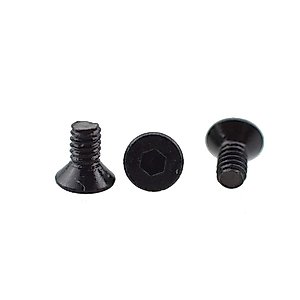 50PCS M2 4mm Grade 10.9 Alloy Steel Flat Hex Socket Head Cap Black Oxidation Screws (50, M2 4mm)