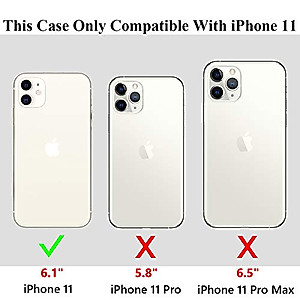 Vofolen Case for iPhone 11 Case Wallet Credit Card Holder ID Slot Sliding Door Hidden Pocket Anti-Scratch Dual Layer Hybrid Bumper Armor Protective Hard Shell Back Cover for iPhone 11 6.1 Black